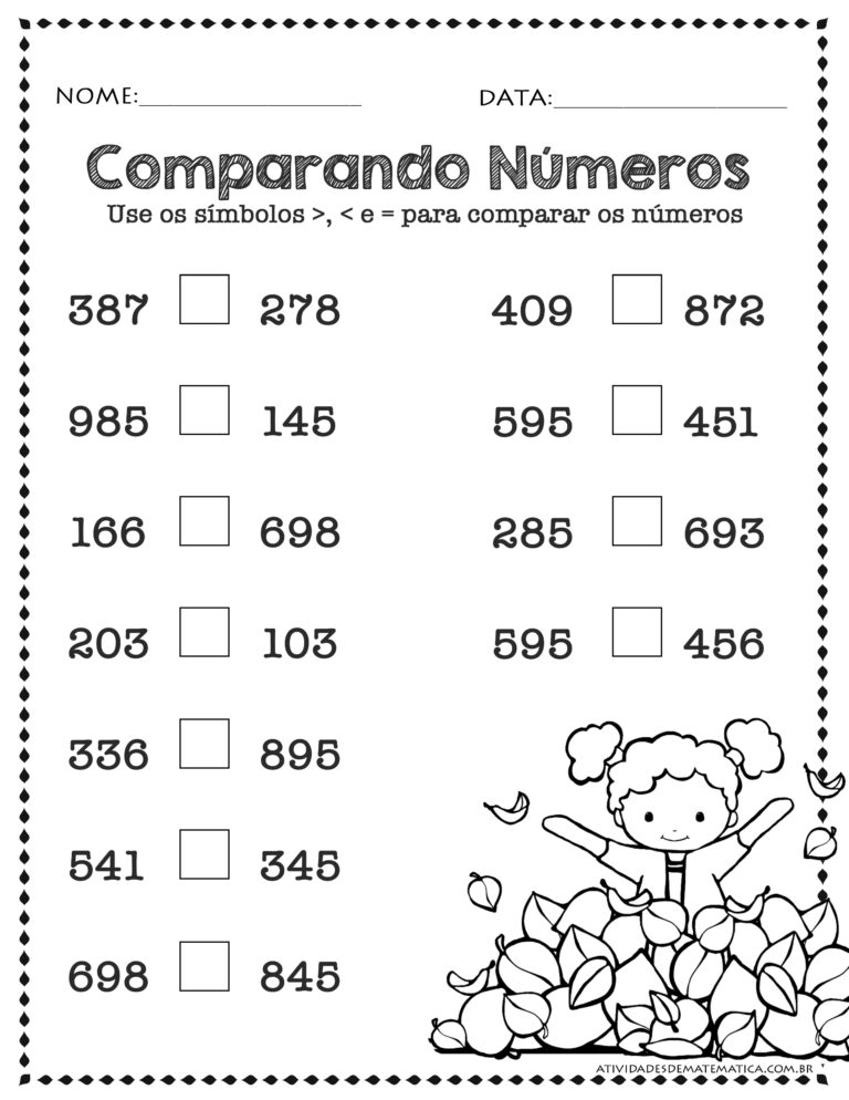 Comparação – Atividades de Matematica