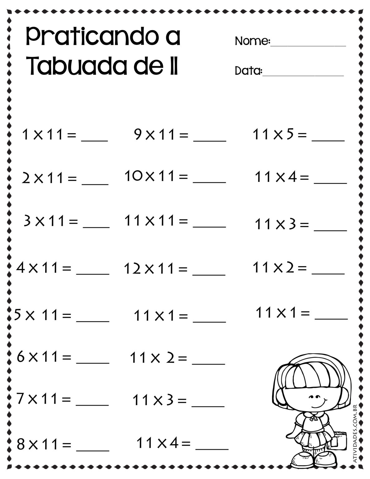 Praticando a Tabuada – Atividades de Matematica